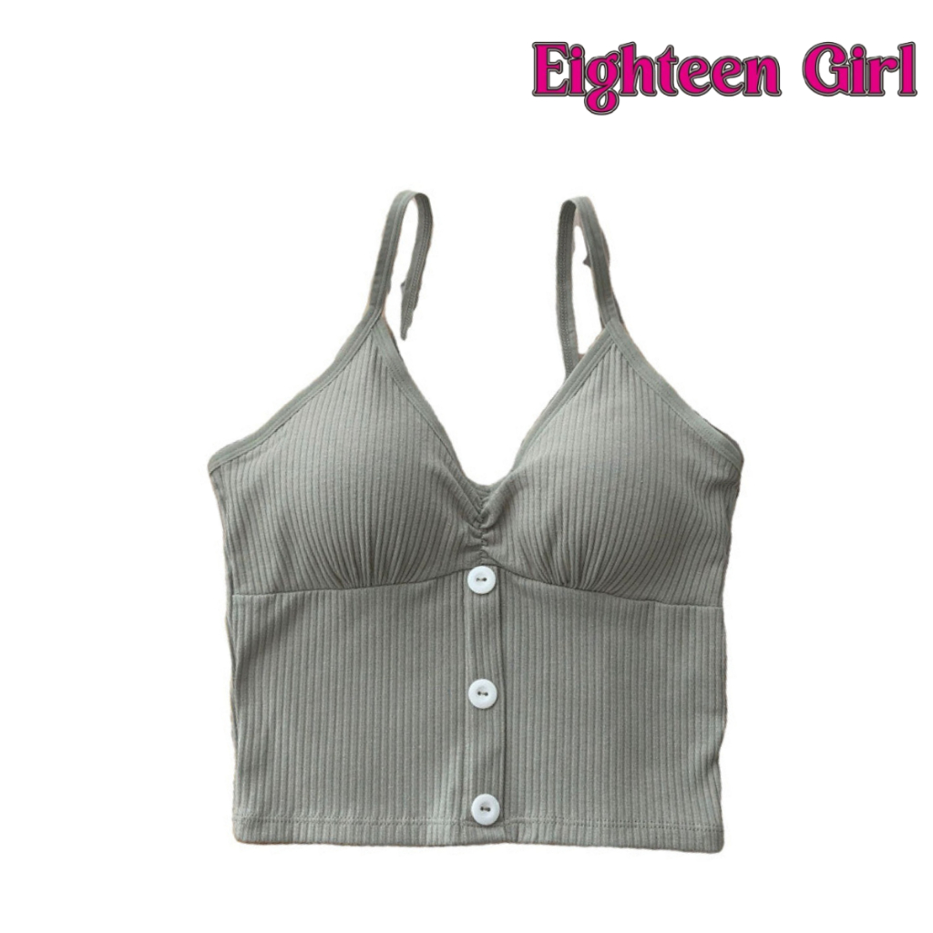 Jual Eighteen Girl - Bra Tanpa Kawat TankTop Kancing | Shopee Indonesia