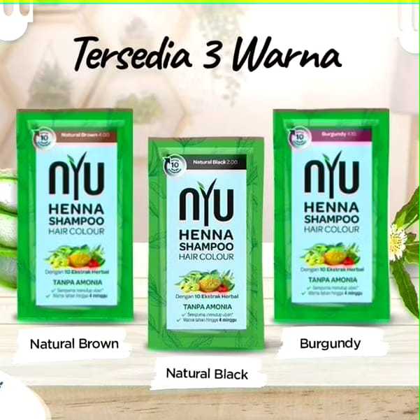 Jual NYU HENNA SAMPOO HAIR COLOR / NYU SAMPO SEMIR RAMBUT | Shopee ...