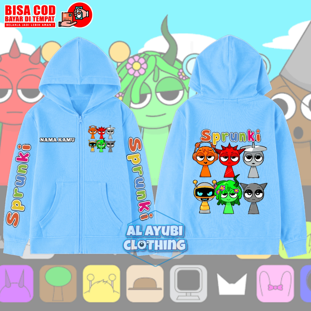 Jual Jaket Hoodie Zipper Anak Sprunki Lucu FREE TAMBAH NAMA | Shopee ...