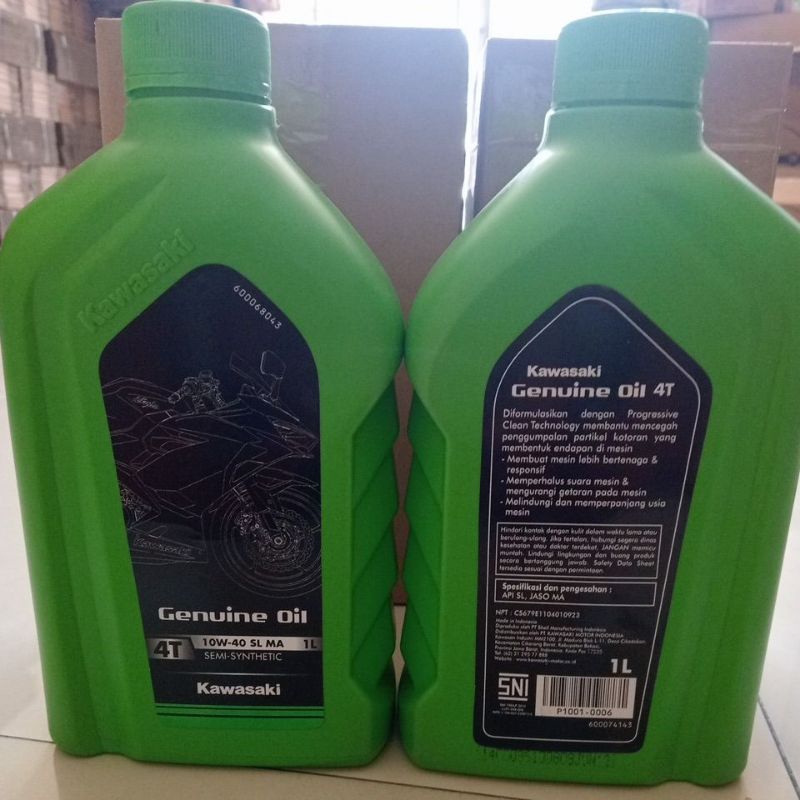 Jual oli mesin Kawasaki genuine oil 4t 10w-40 semi synthetic 1ltr ...
