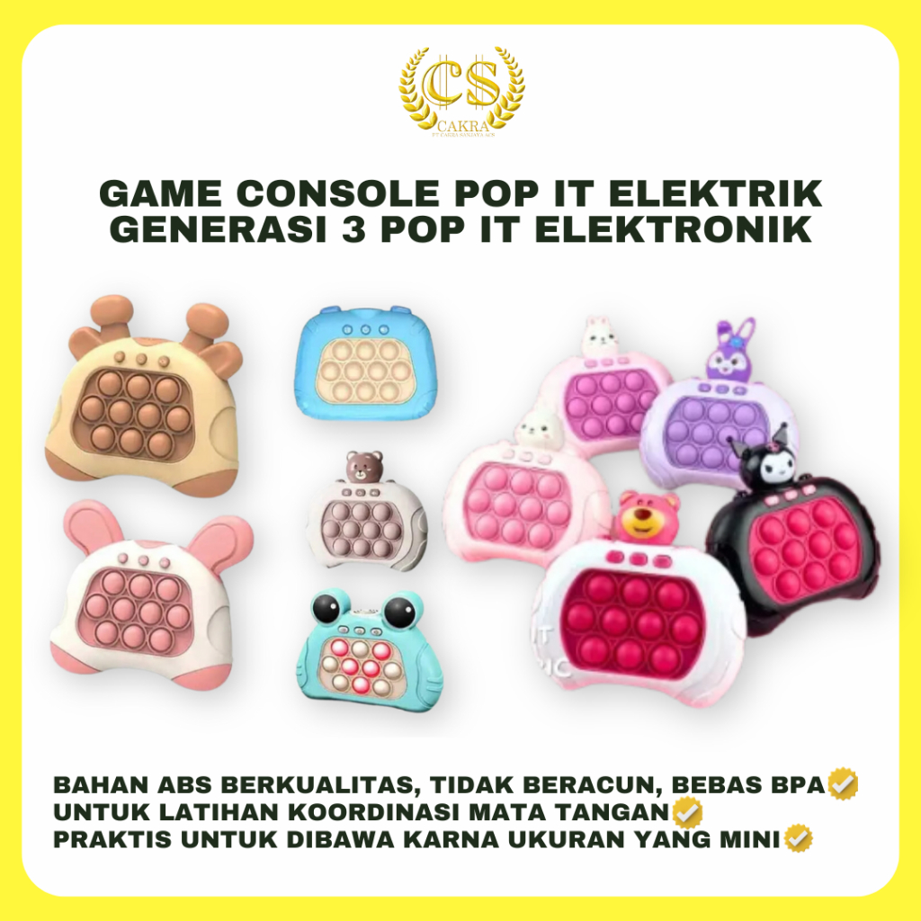 Jual Game Console Pop It Elektrik Generasi 3 Popit Elektronik Mainan ...