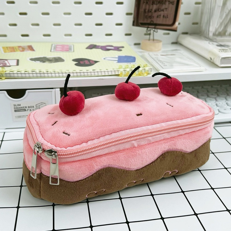 Jual Cherry Cake Pencil Case Tempat Pensil Pouch Kue Korea | Shopee ...