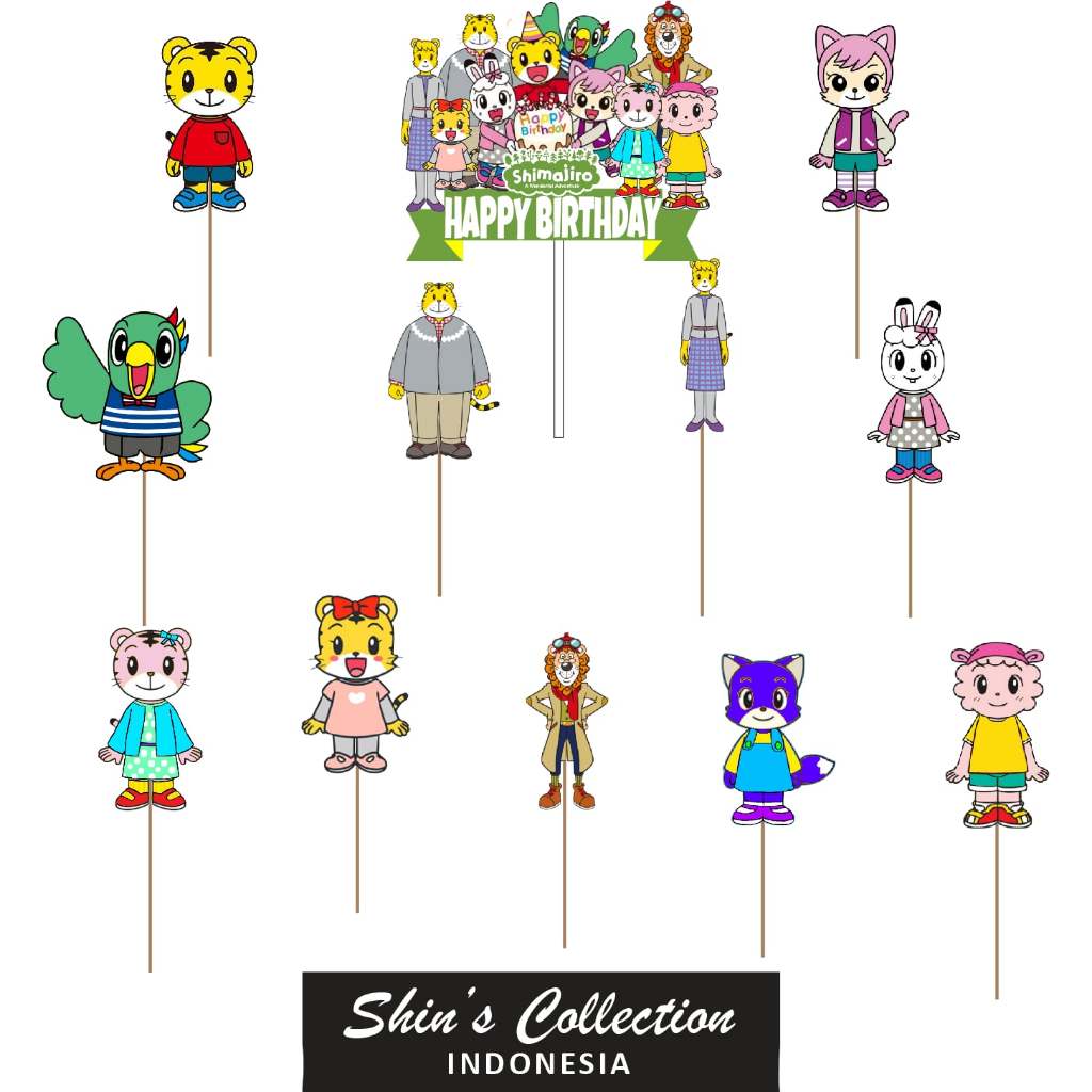 Jual Cake topper Shimajiro and friends set | Shopee Indonesia