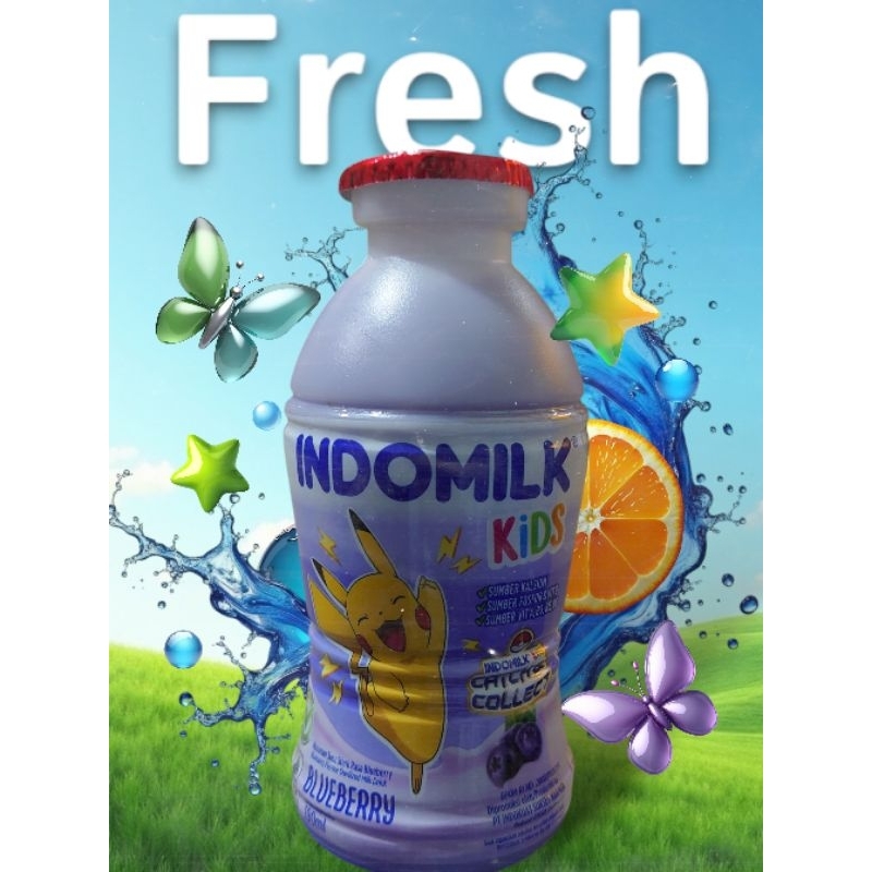 Jual susu Indomilk botol 190 ml/susu rasa blueberry/susu indomilk ...