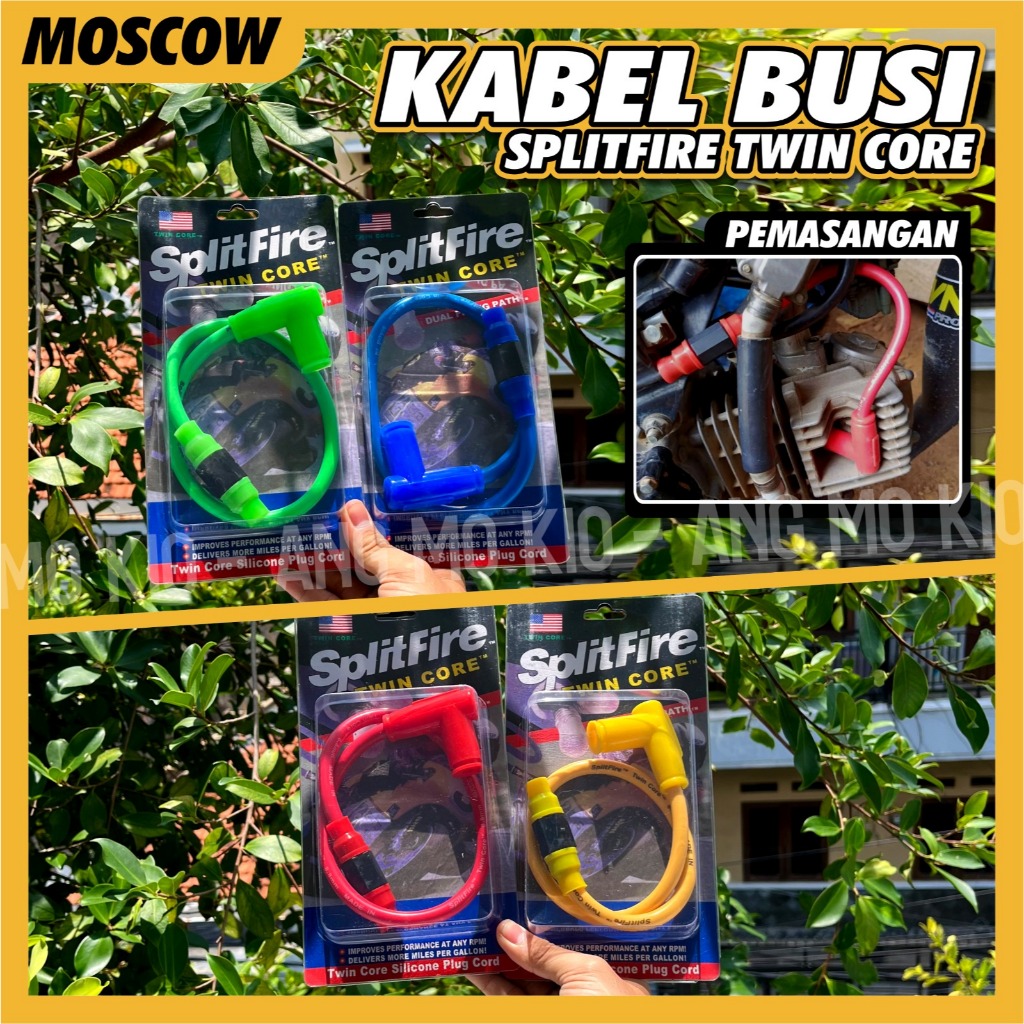 Jual COP KABEL KOIL BUSI RACING SPLITFIRE TWIN CORE USA / KABEL BUSI WARNA Kabel busi motor ...
