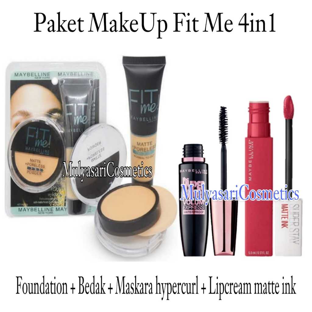Jual Paket Make Up Set Maybelline Fit Me 4 In 1 - Paket Kosmetik Fit me ...