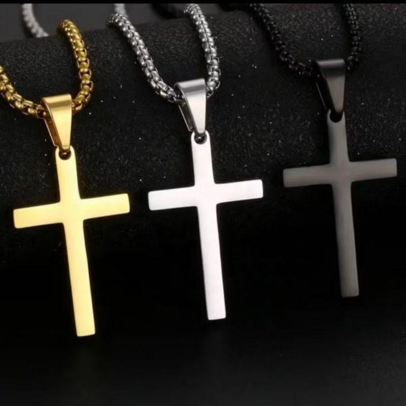 Jual Kalung Salib Model Simple Pria Dan Wanita Titanium | Shopee Indonesia