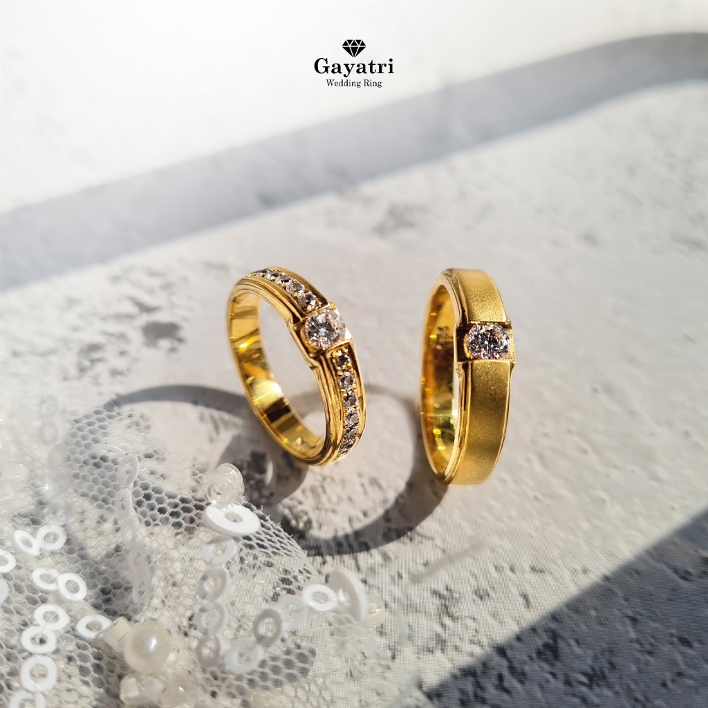 Jual CINCIN TUNANGAN EMAS PUTIH WANITA NIKAH PALLADIUM PRIA COUPLE ...