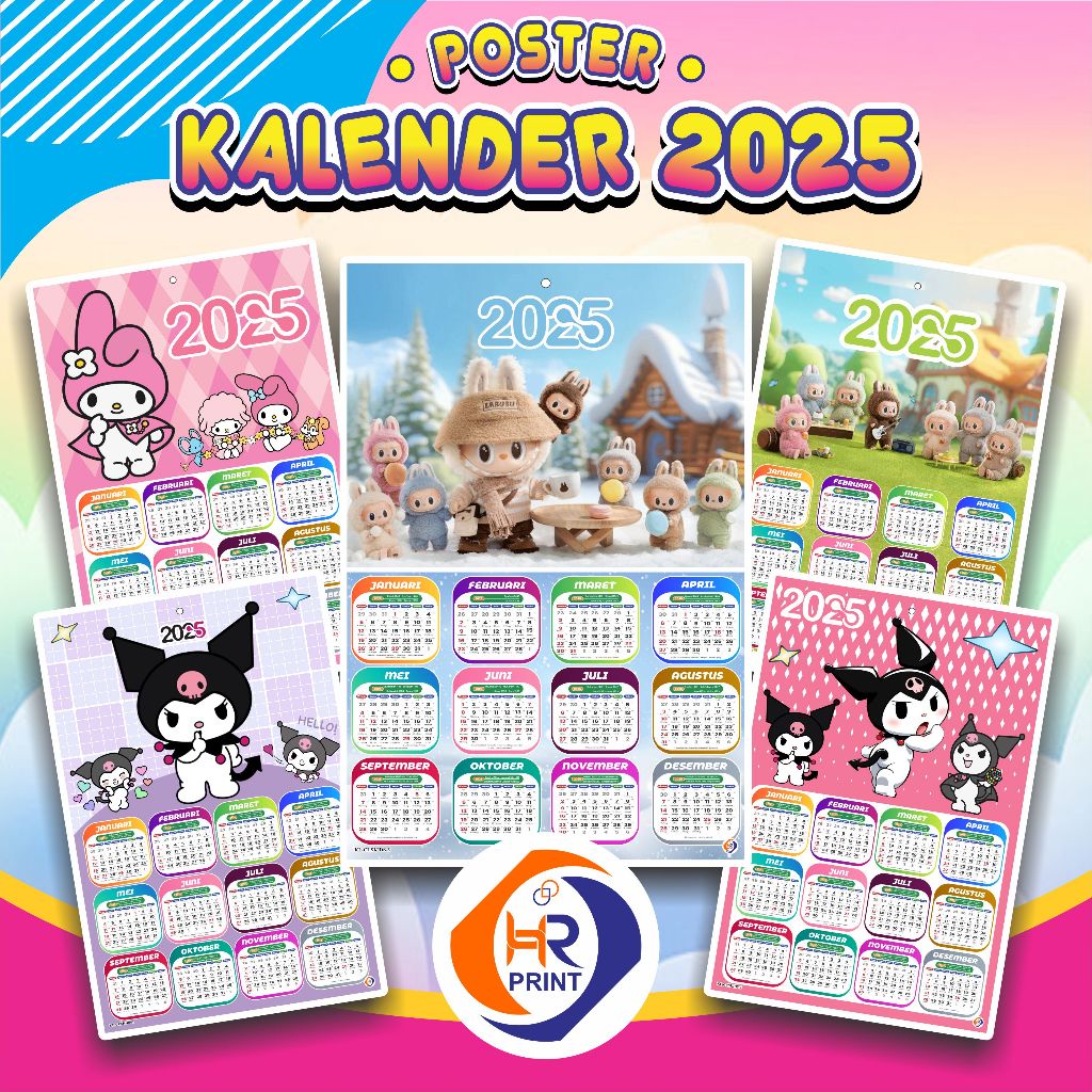 Jual Kalender Poster Dinding - Kalender Labubu - Kalender Kuromi ...