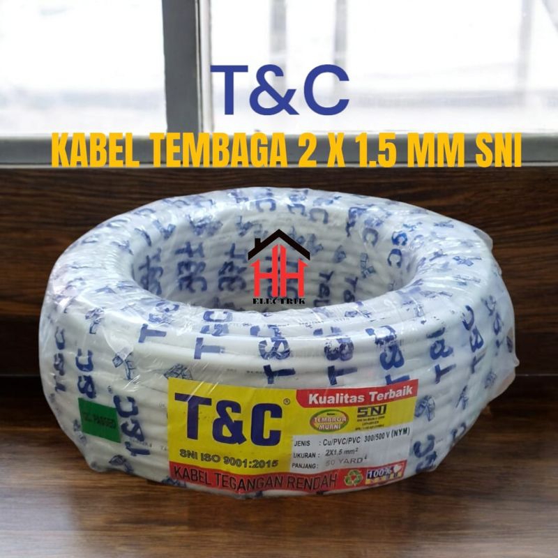 Jual Kabel Listrik NYM Kawat Tembaga 2x1.5 T&C Per Roll 50yard SNI | Shopee Indonesia