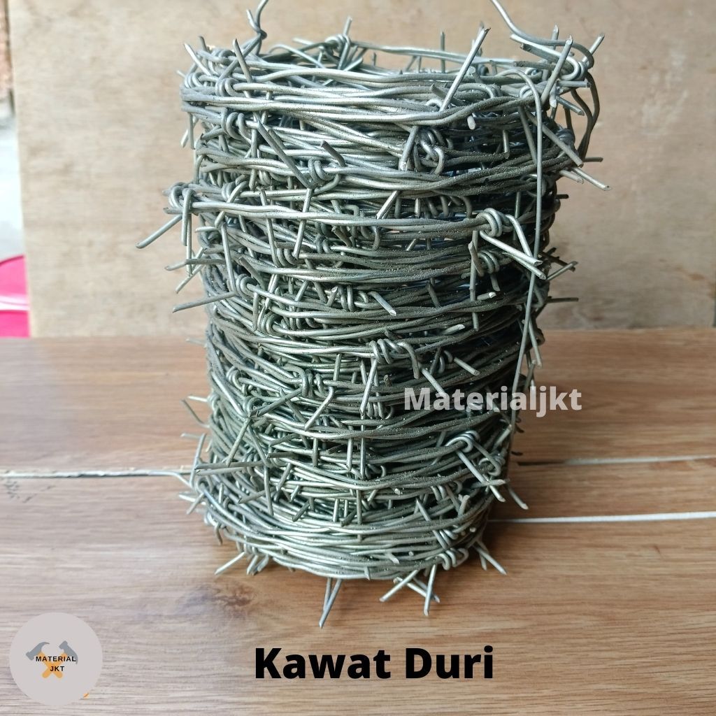 Jual KAWAT DURI GALVANIS BWG 14 = 2mm 1 Roll rol Pembatas Pagar Atas | Shopee Indonesia