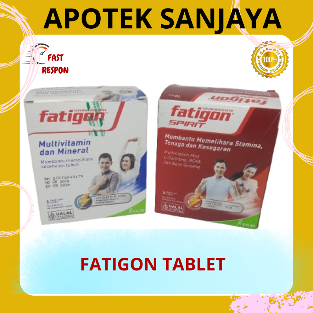 Jual FATIGON MULTIVITAMIN / FATIGON SPIRIT / PUTIH MERAH / STRIP 6 ...