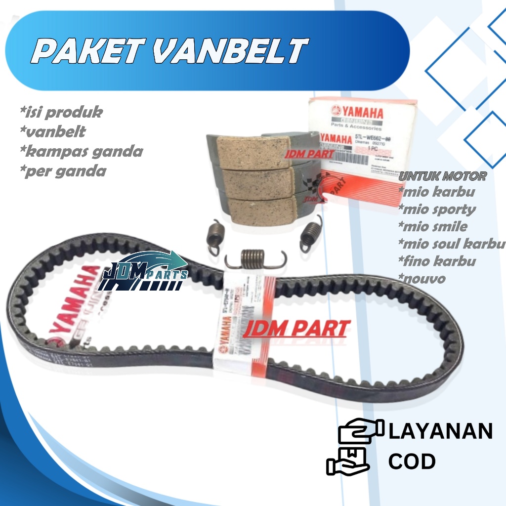 Jual PAKET VANBELT MIO LAMA 5TL + KAMPAS GANDA YAMAHA MIO SPORTY / SMILE / SOUL KARBU / FINO ...