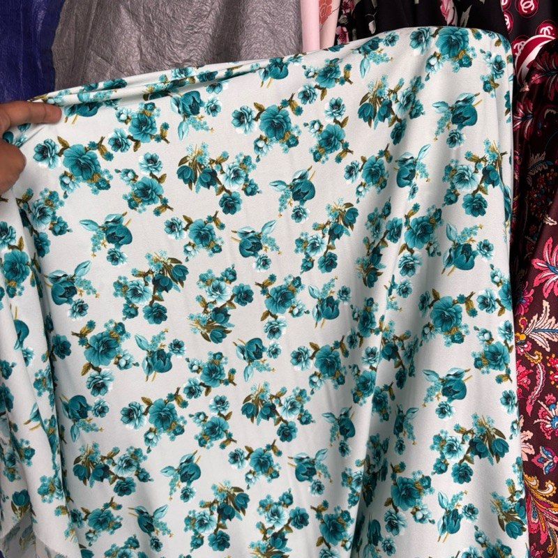Jual kain crepe motif bunga - kain bahan motif bunga - kain bahan ...