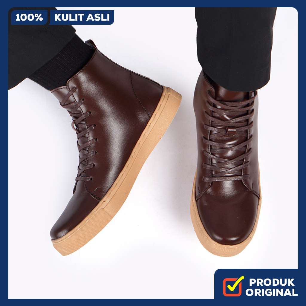 Jual MAGNUS BROWN ORIGINAL x GREATA Sepatu Kulit Sapi Asli Pria Boots ...