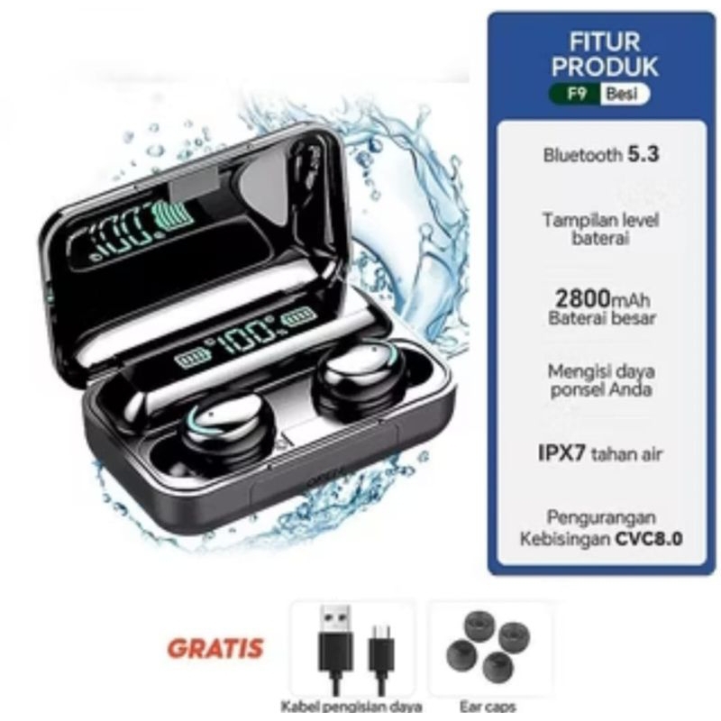 Jual headset bluetooth M10 TWS Bluetooth 5.3 Earphone | Shopee Indonesia