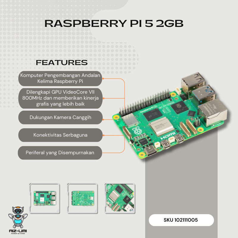Jual Raspberry Pi 5 Model B RAM 2GB | Shopee Indonesia
