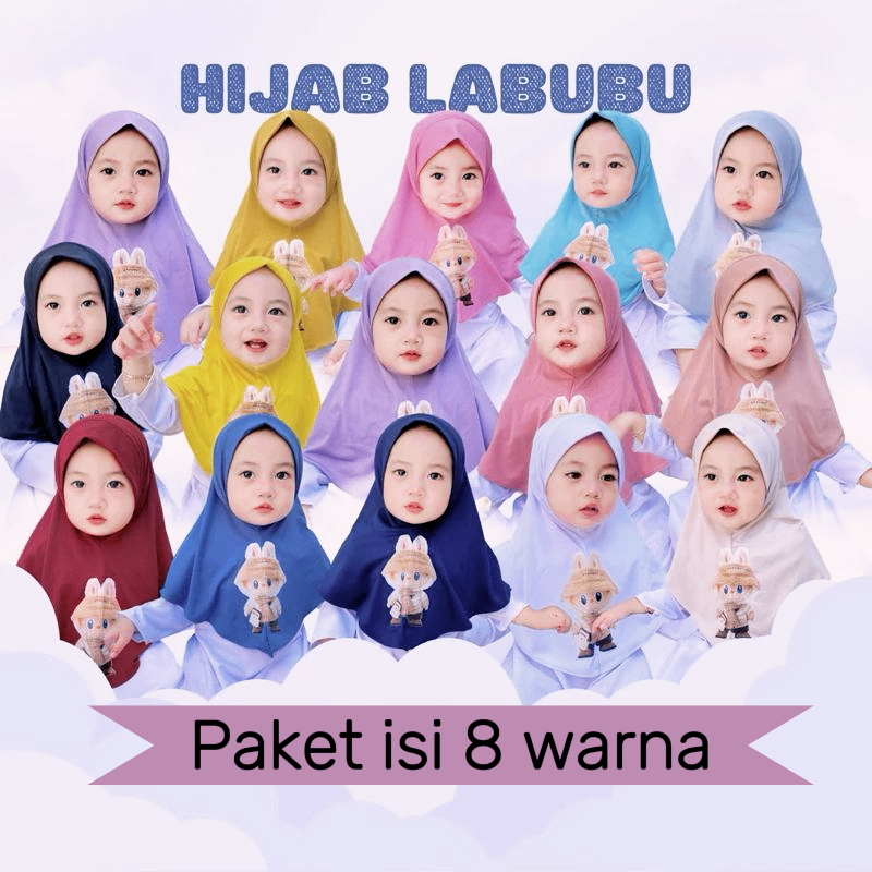 Jual Paket hemat hijab anak bayi Labubu untuk usia 1 sapai 7 th ...