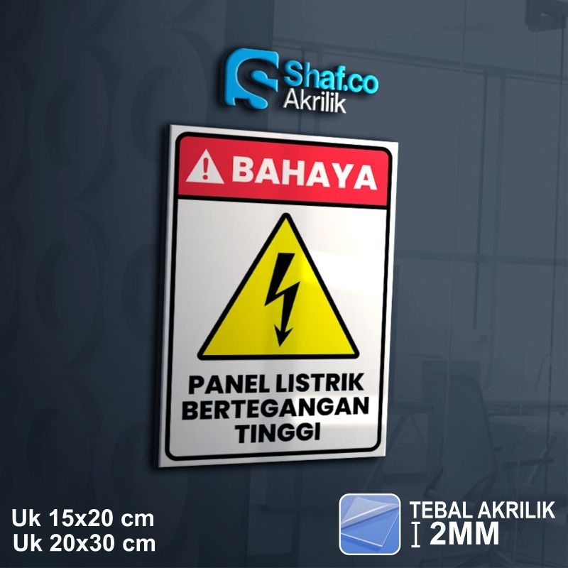 Jual AKRILIK SIGN BOARD BAHAYA PANEL LISTRIK // ACRYLIC PANEL LISTRIK ...