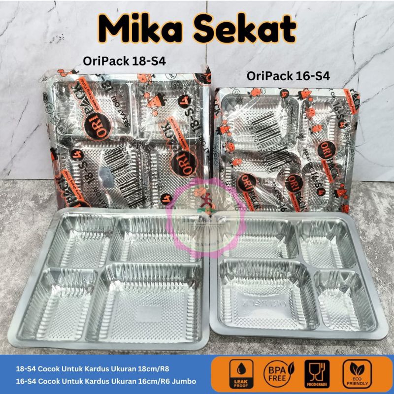 Jual Mika Tray Sekat 16s4 , 18s4 / Mika Oripack Sekat 4/ Sekat Kotak ...