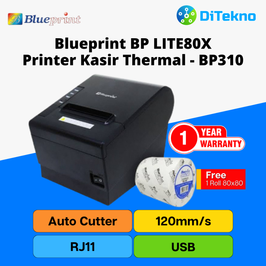 Jual Blueprint BP LITE80X USB Printer Kasir Thermal Struk Nota | Shopee ...