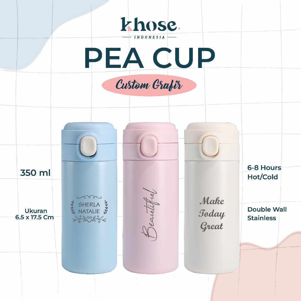 Jual KHOSE Tumblr Custom PEA 420 ml Stainless Laser Grafir / Cetak Nama ...