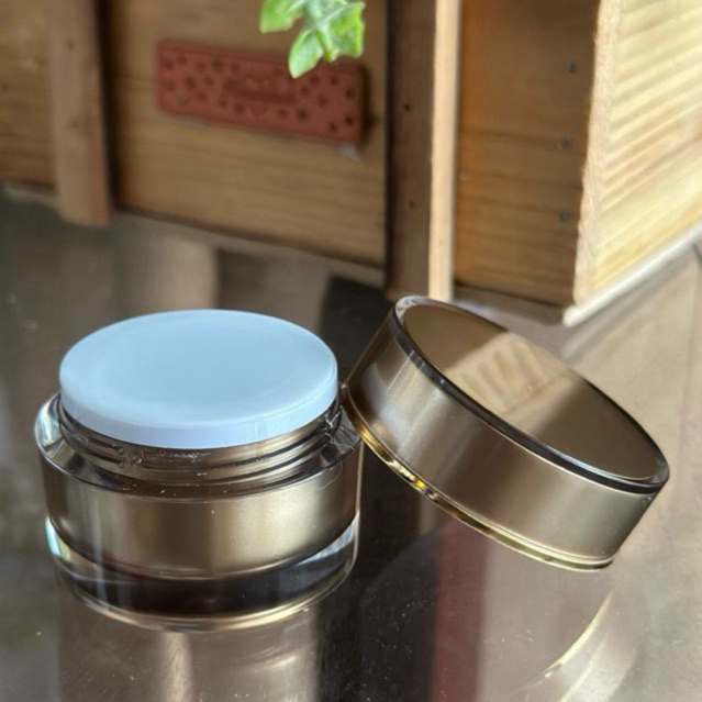 Jual Pot 10gr acrilic gold tua lid bentuk bulat terbalik ORI | Shopee ...