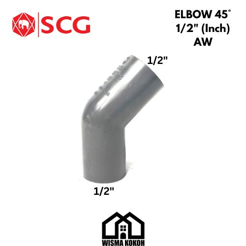Jual SCG ELBOW / KNEE / KENI 45° PVC 1/2" AW | Shopee Indonesia