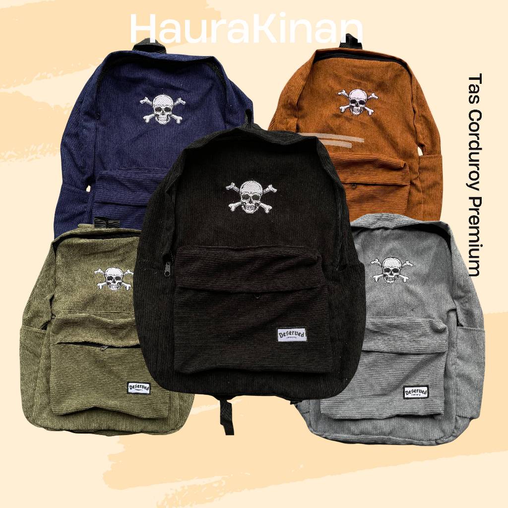 Jual Tas Backpack Ransel Corduroy TENGKORAK BINTANG premium tas gandong ...