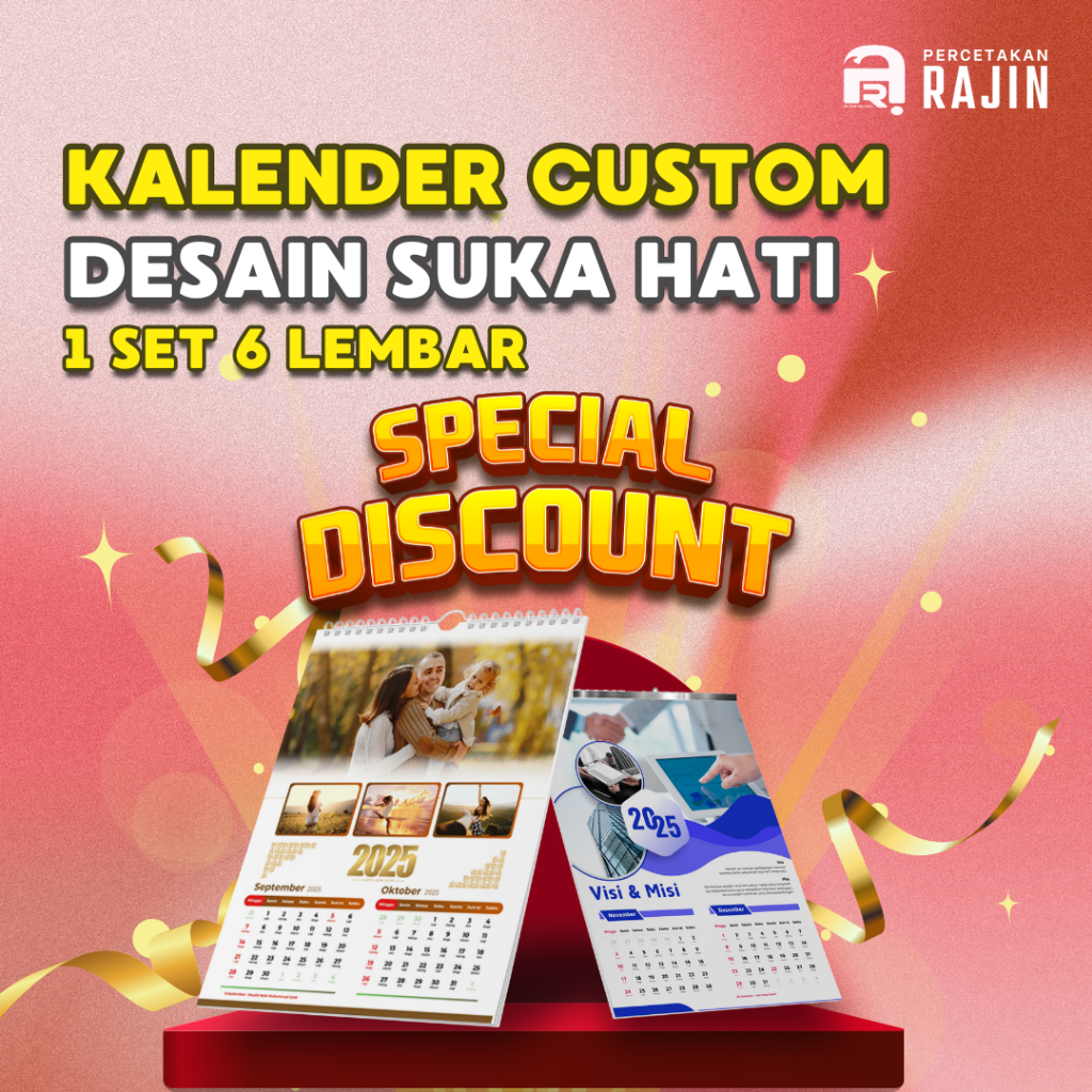 Jual CETAK CUSTOM KALENDER 6 LEMBAR 2 BULAN DESAIN SUKA HATI - KALENDER ...