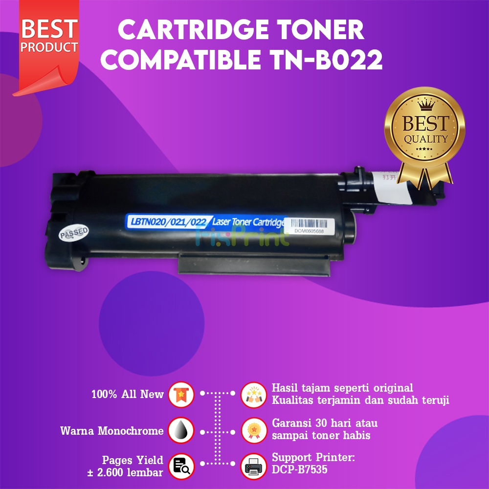Jual FixPrint Cartridge Toner TN-B022 TNB022 Compatible for Printer DCP ...
