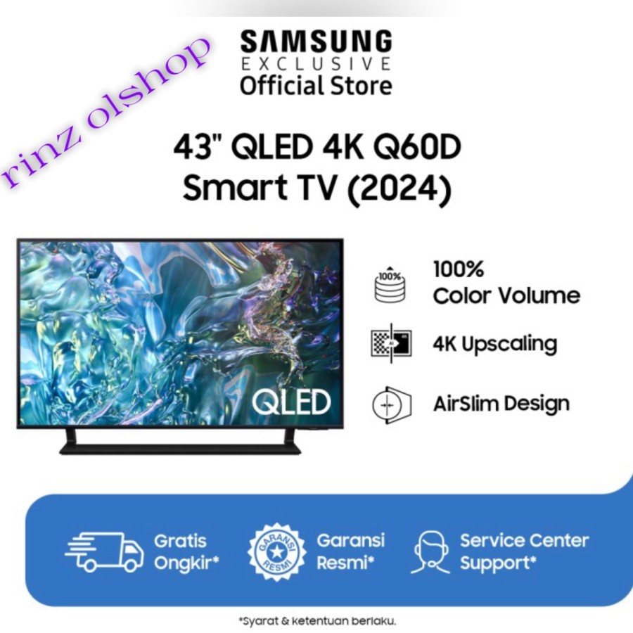 Jual SAMSUNG 50Q60D / Q60D QLED 4K UHD Tizen OS Smart TV 50 Inch - QA50Q60DAKXXD | Shopee Indonesia