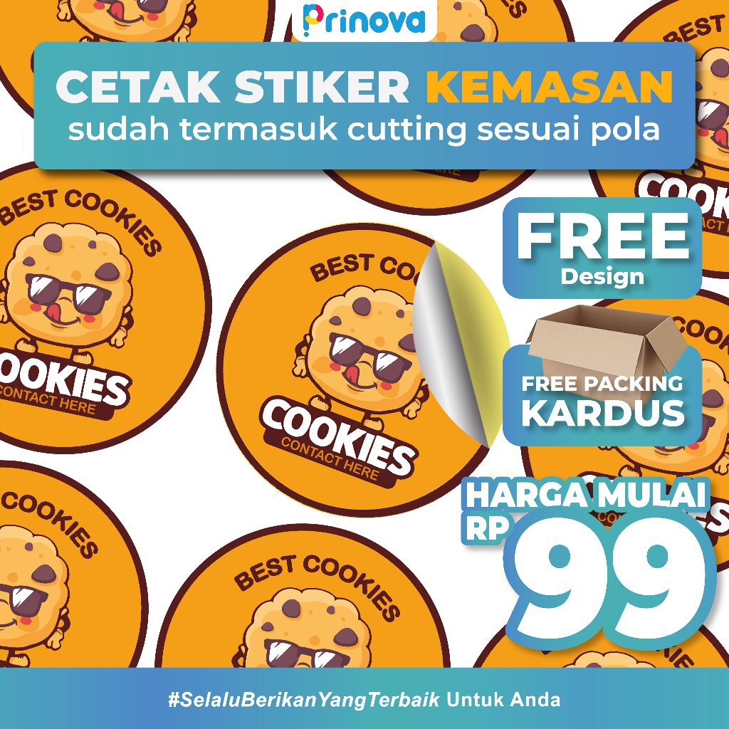 Jual Stiker Label Logo Kemasan Free Custom Desain sudah packing kardus ...