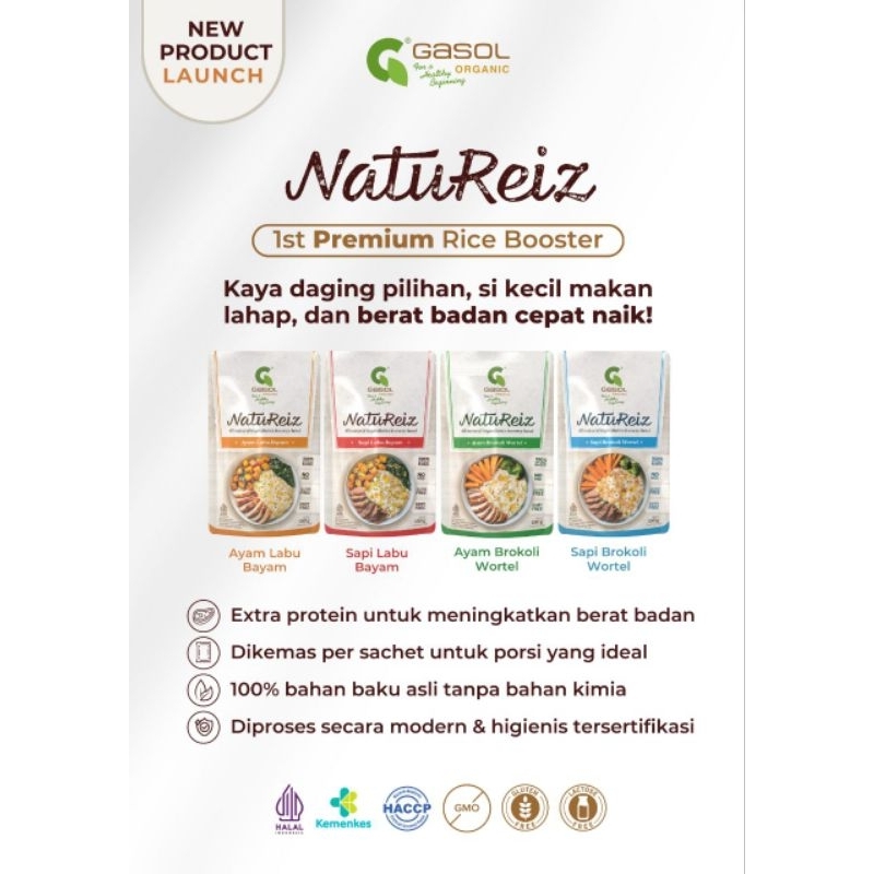 Jual GASOL NATUREIZ PREMIUM RICE BOOSTER 150gr MPASI BAYI FREE LAKTOSA ...