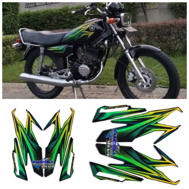 Jual STIKER STICKER STRIPING LIS LES POLET BODY MOTOR YAMAHA RX KING 2005 HIJAU FULLSET | Shopee ...