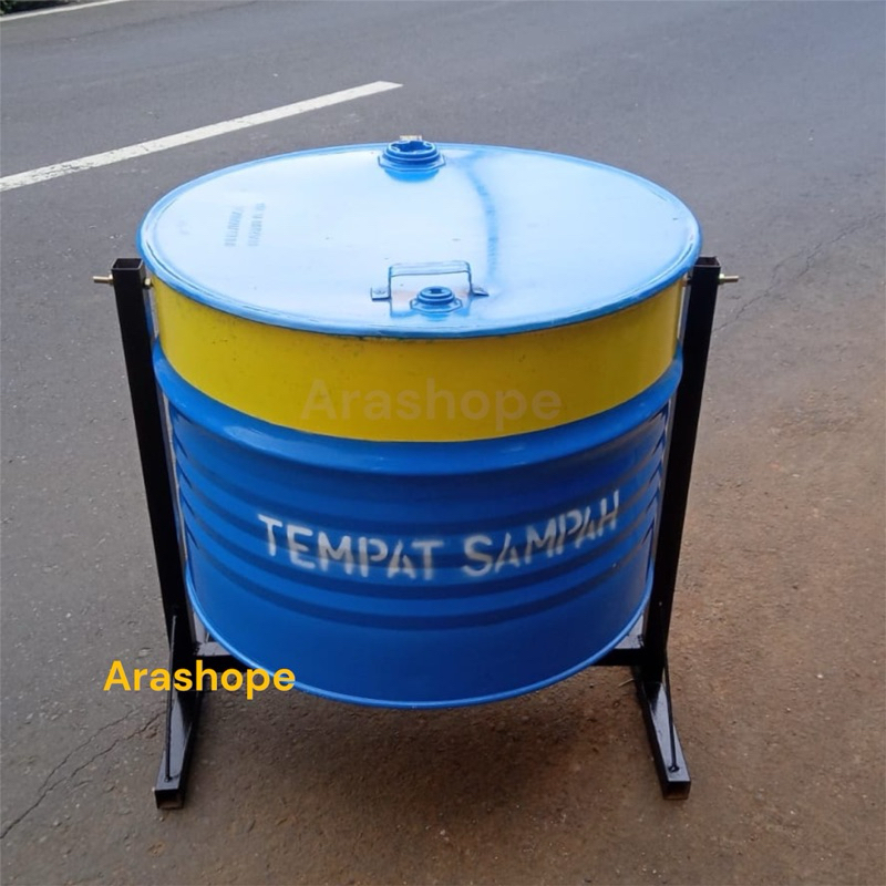 Jual tong sampah besi 100 liter tiang gantung/drum besi/tempat bakar ...