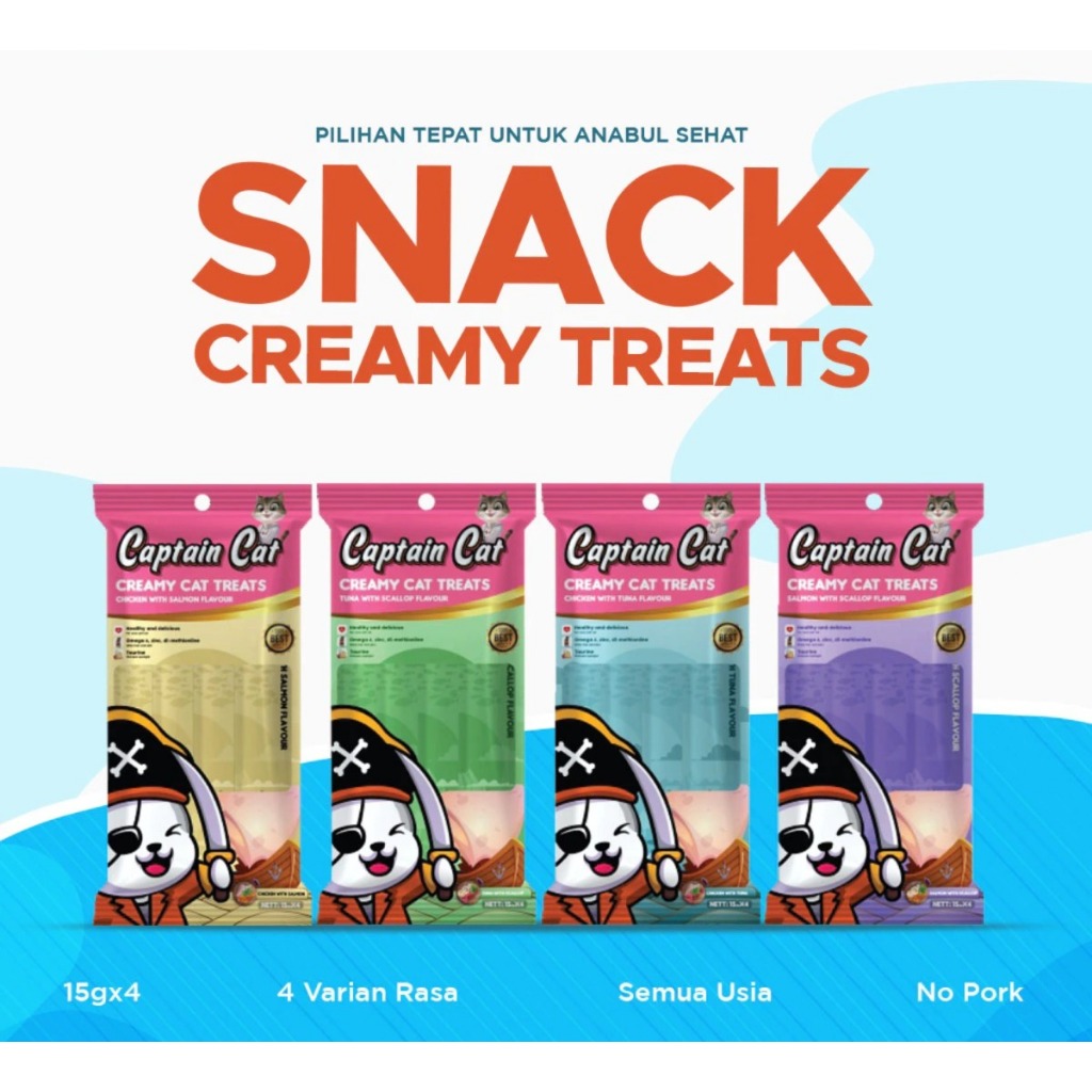 Jual CAPTAIN CREAMY ALL VARIANT 15GR ( ISI 4 PCS ) | Shopee Indonesia