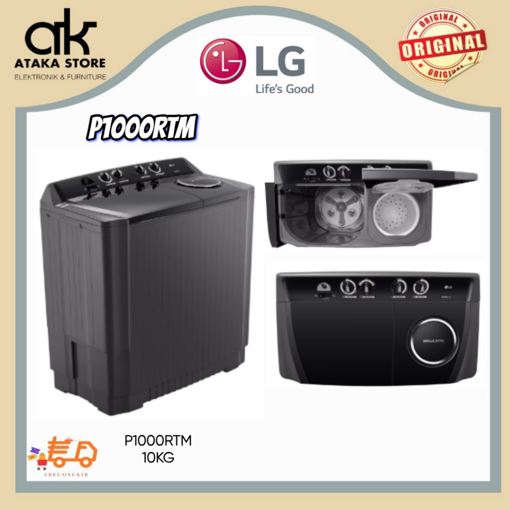 Jual Mesin Cuci LG P1000RTM 10KG MIDDLE Black Series Twin Tub - Semi ...