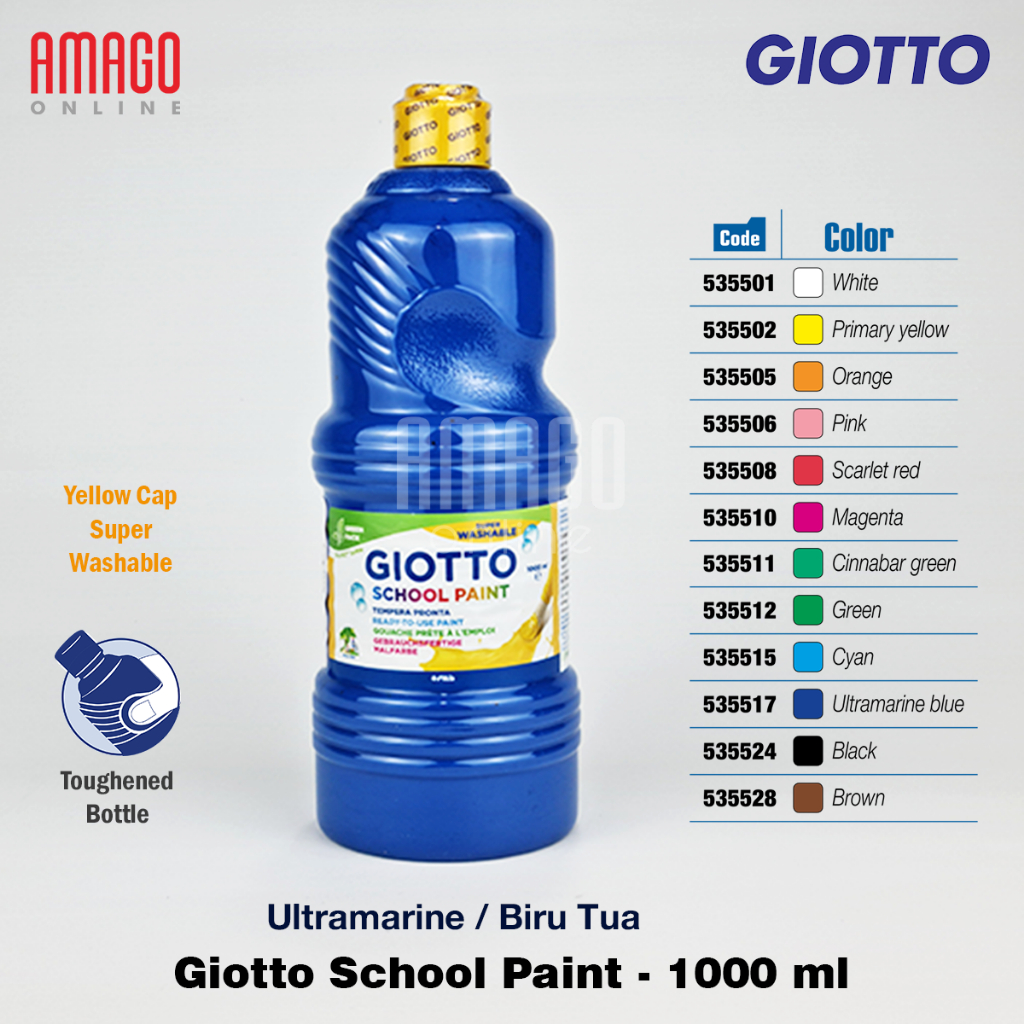 Jual GIOTTO School Paint 1000 ml Cat Air Poster Lukis Sekolah 1 liter ...