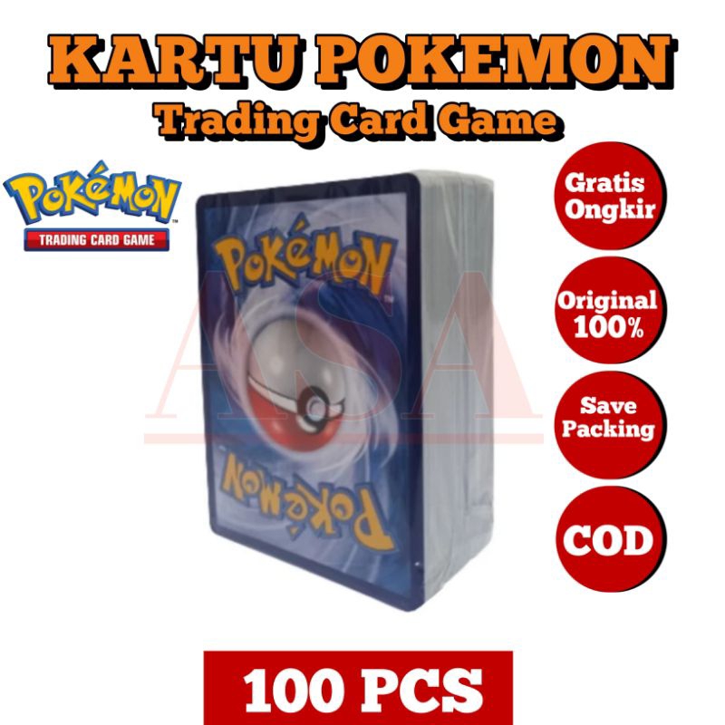Jual Kartu Pokemon isi 100 Pcs Perpack Random Bahasa Indonesia | Shopee Indonesia