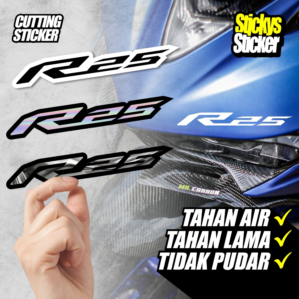 Jual Sticker logo R25 cutting sticker YAMAHA R25 6 pilihan warna dan ...
