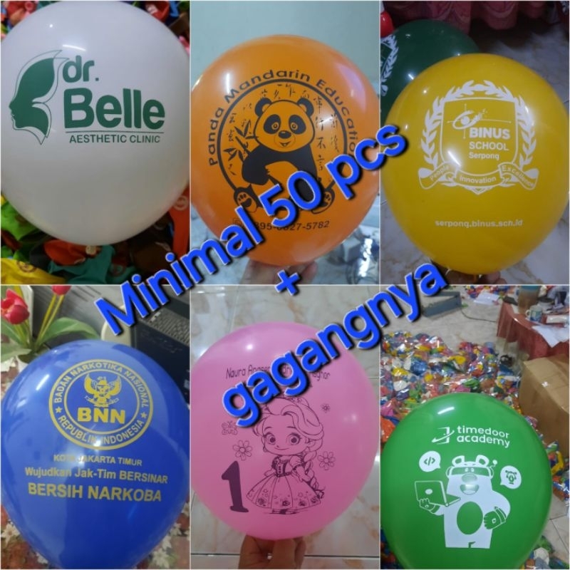 Jual balon custom minimal 50 pcs | Shopee Indonesia