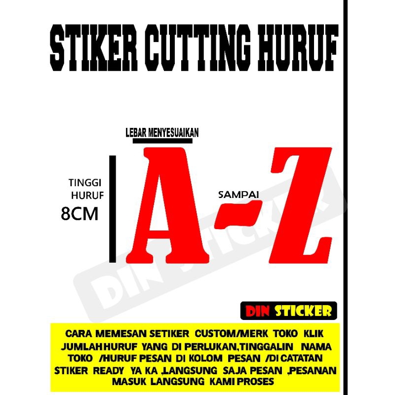 Jual stiker cutting huruf 8cm (Baca deskripsi) | Shopee Indonesia