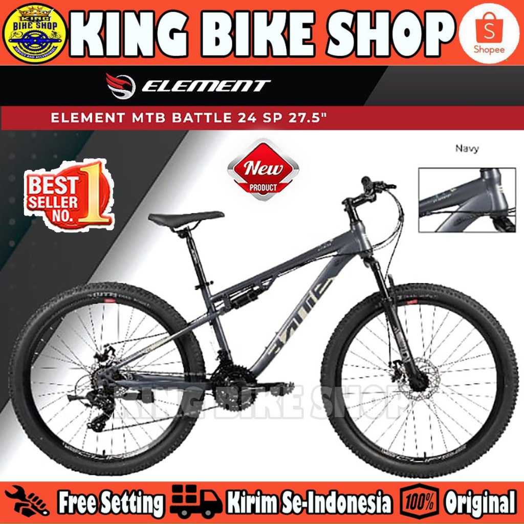Jual Sepeda Gunung MTB ELEMENT BATTLE Ukuran 27.5 Inch Full Suspensi Remaja Dewasa | Shopee ...