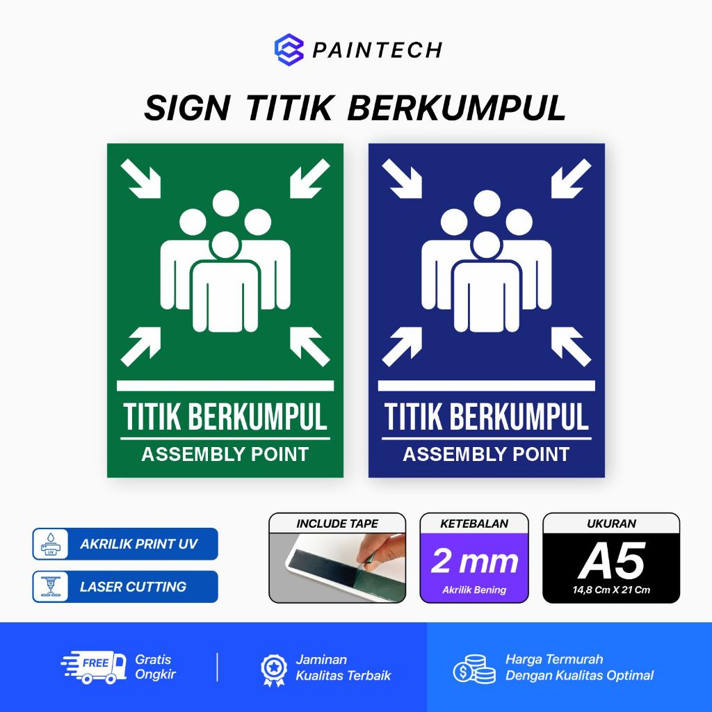 Jual Papan Akrilik Penanda Titik Kumpul - Sign Assembly Point Cetak UV ...