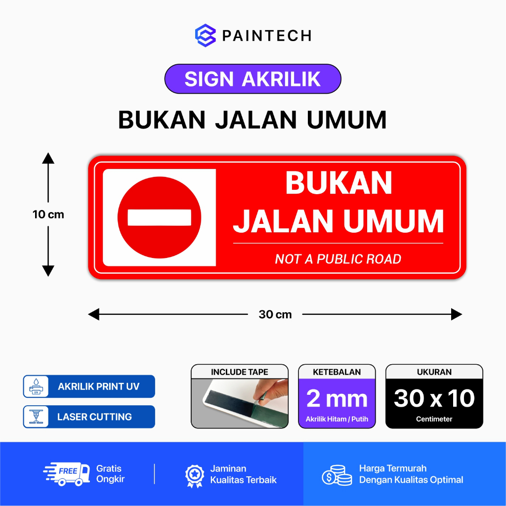 Jual Signage Bukan Jalan Umum Signboard Akrilik Penanda Bukan Jalan ...