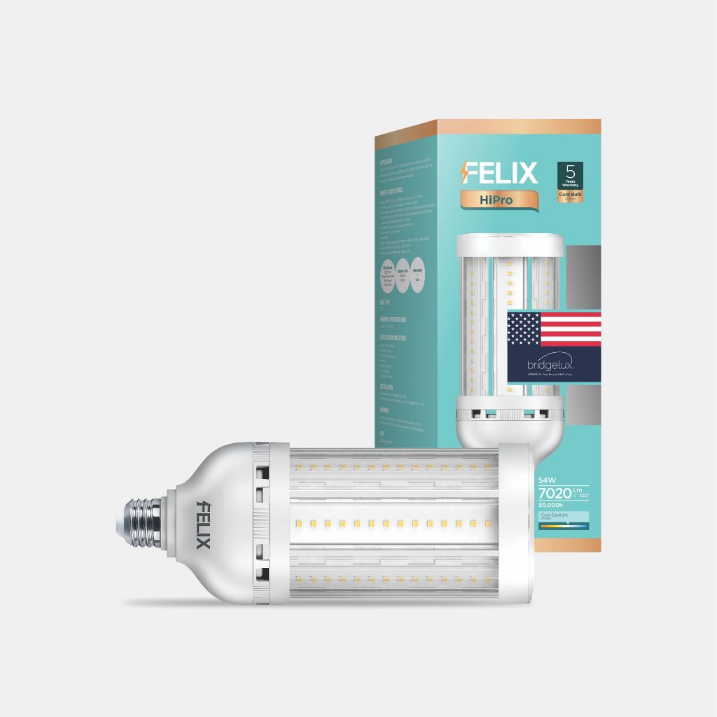 Jual FELIX HIPRO Corn Bulb Bohlam Lampu LED 54W E27 Putih 6500K Garansi ...