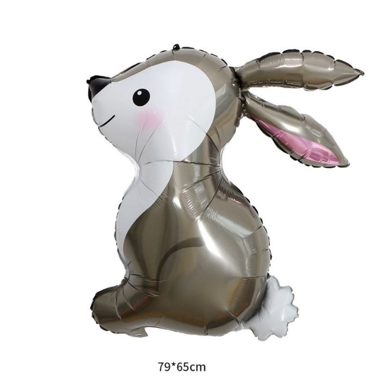 Jual BALON FOIL KELINCI 30cm dan 70cm abu putih hewan animal rabbit ...