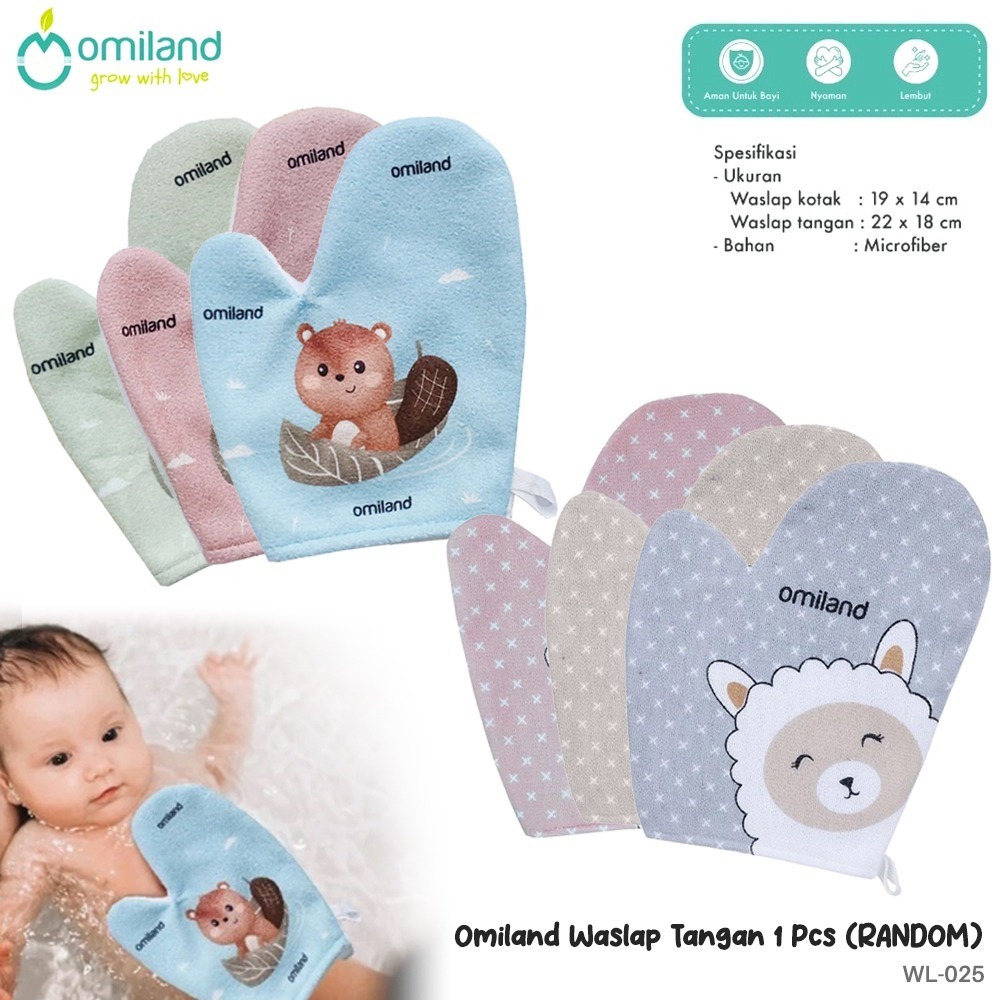 Jual Waslap Mandi Bayi Omiland WL-025 Washlap Jari Tangan Bayi Lap ...