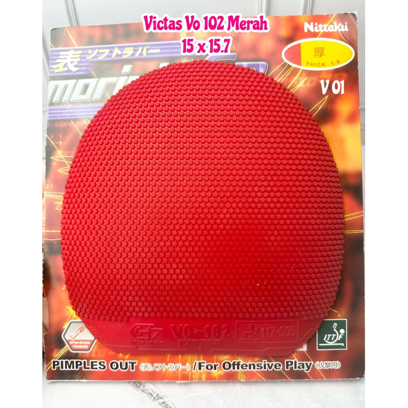 Jual second karet bintik tenis meja pingpong victas VO 102 warna merah | Shopee Indonesia
